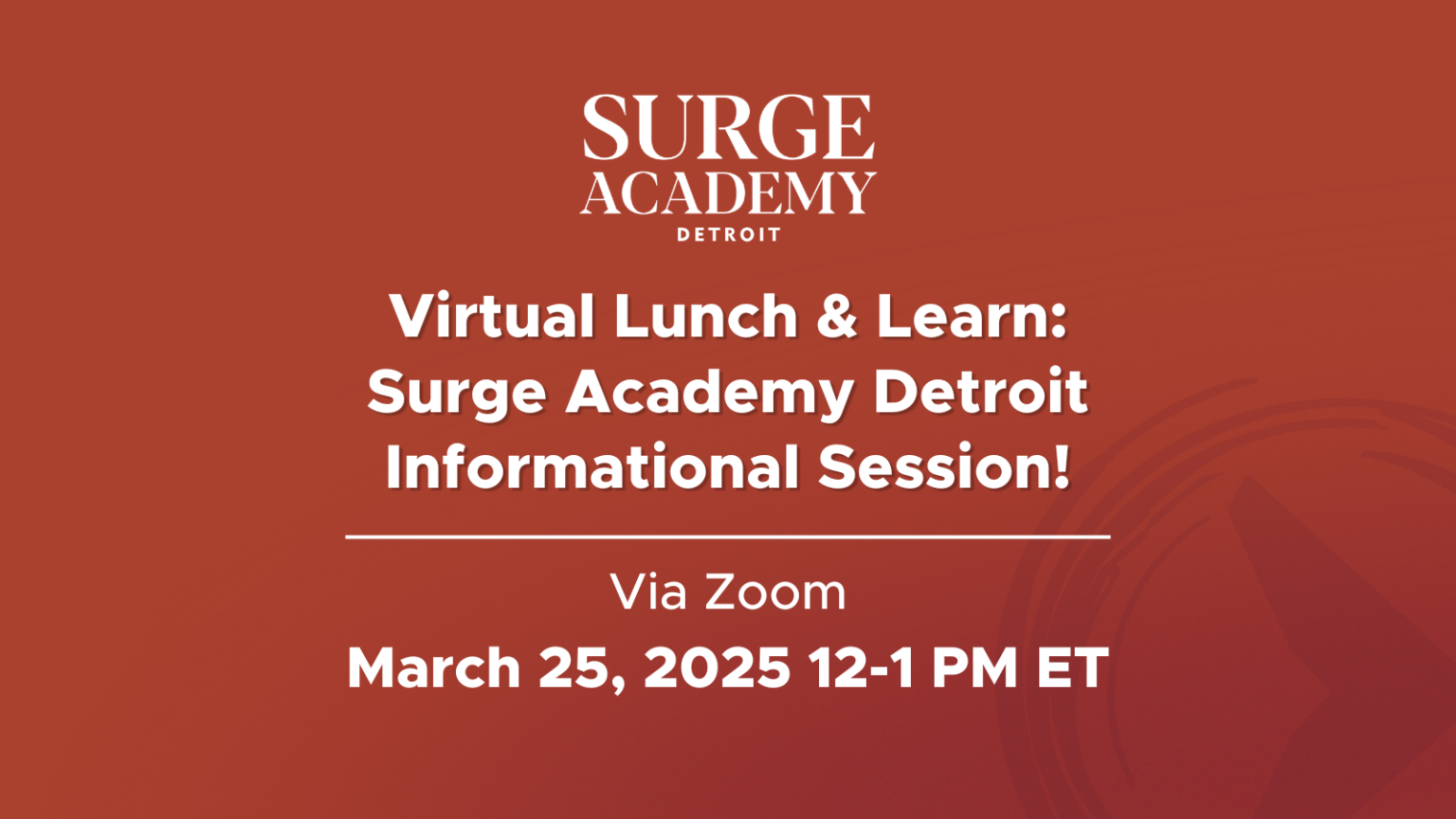 Virtual Lunch & Learn: Surge Academy Detroit Informational Session ...